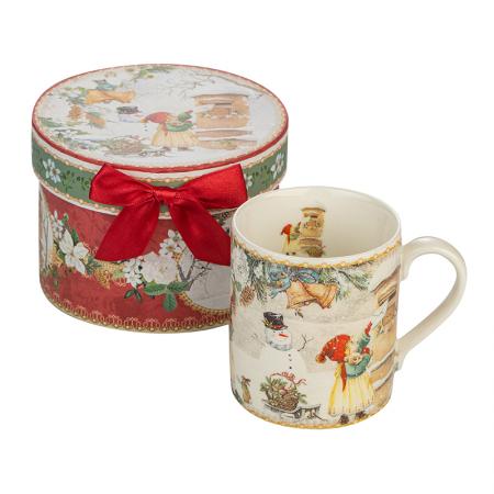 Коледна чаша със снежен човек - Коледни чаши, сервизи и плата